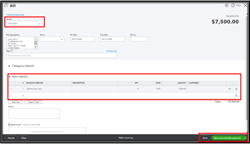 Recording Inventory Qty Received