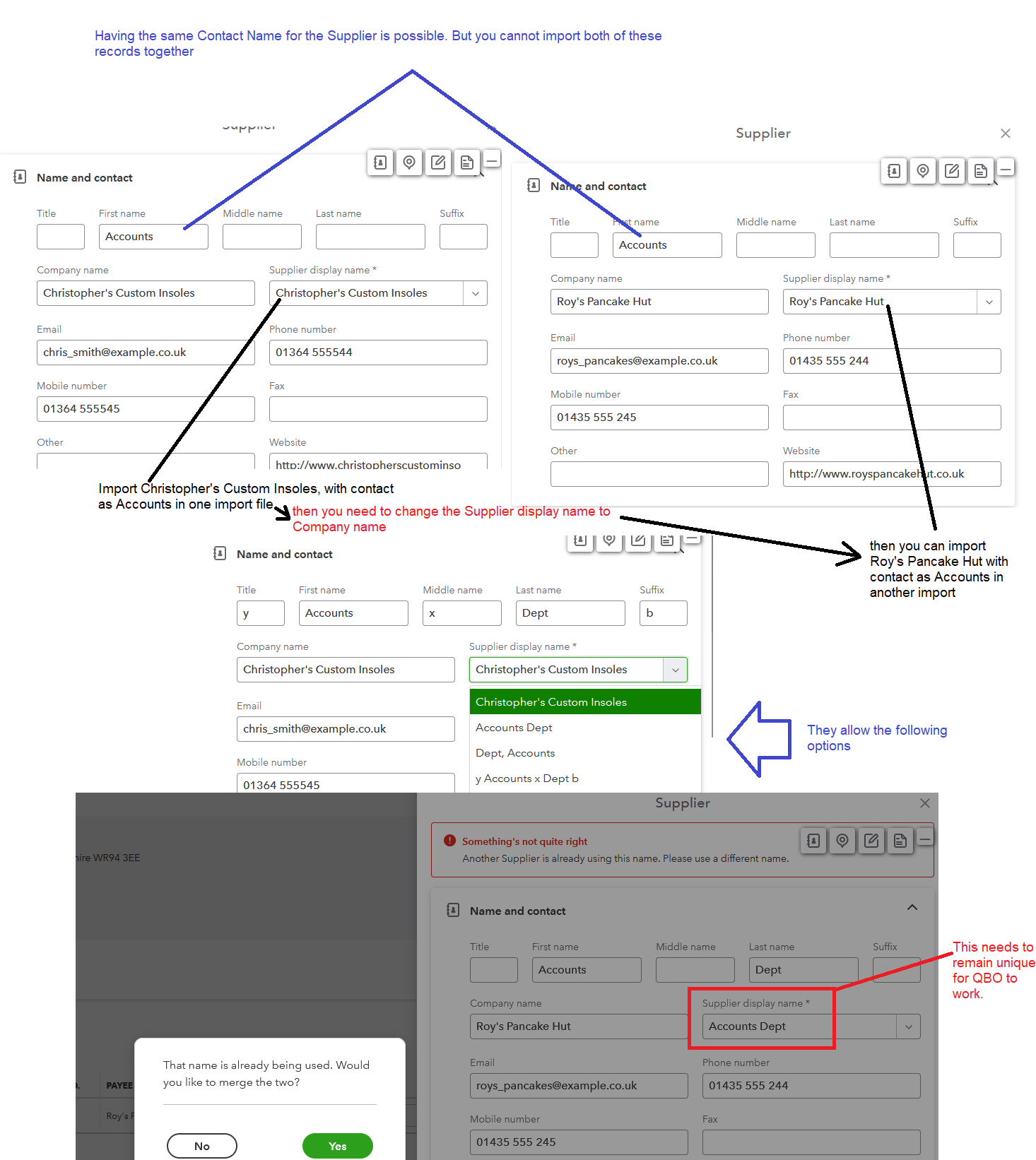 Import your customers and suppliers list to QuickBooks