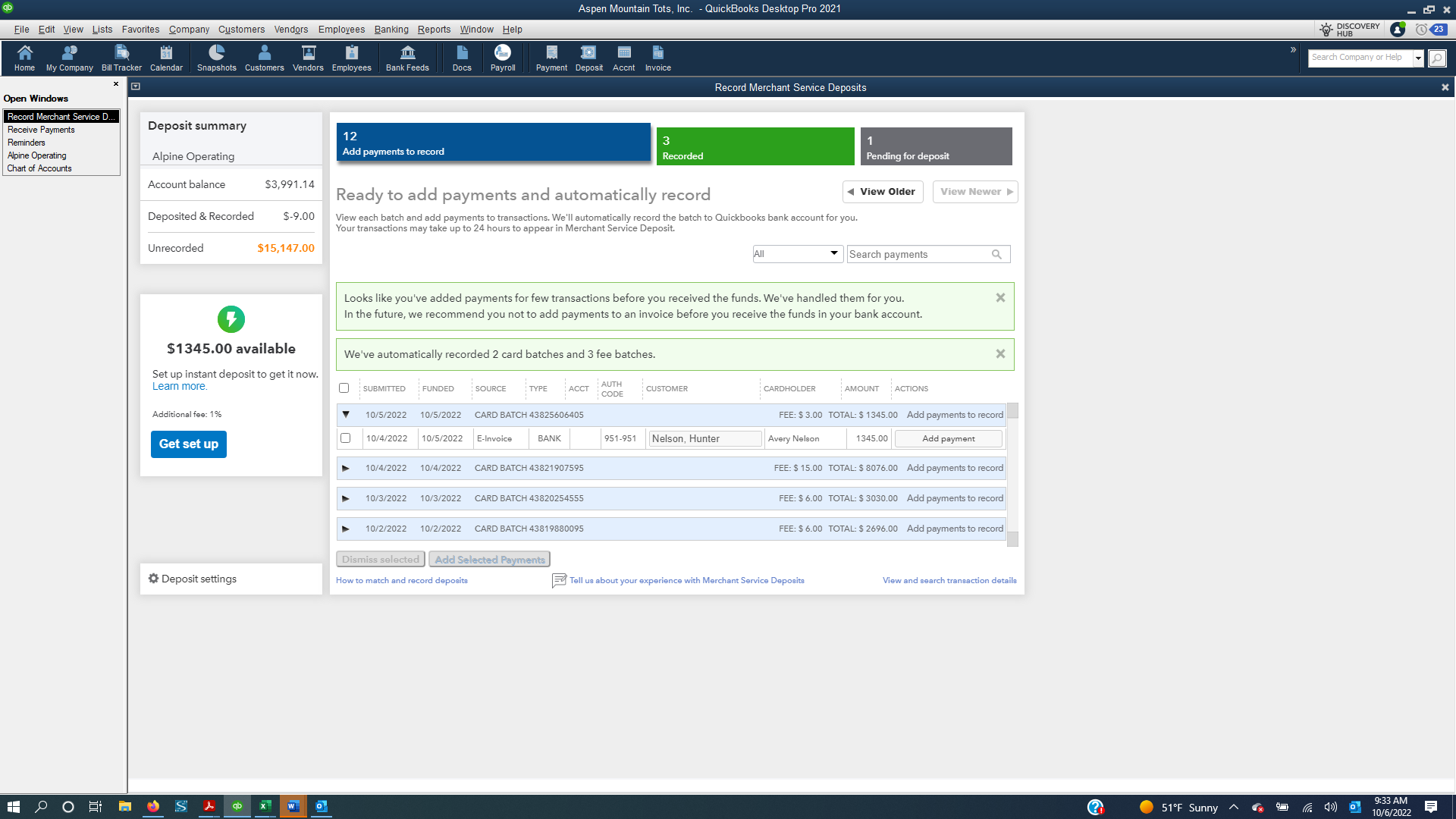 Intuit Merchant payments received from the einvoice cannot be matched ...