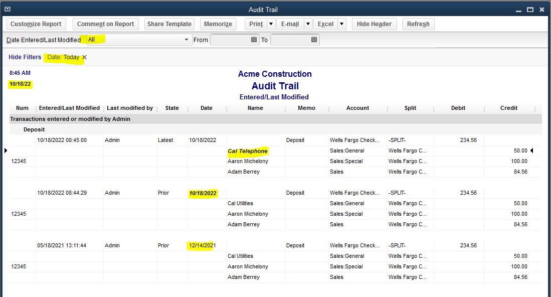 Solved: Missing from Audit Report????