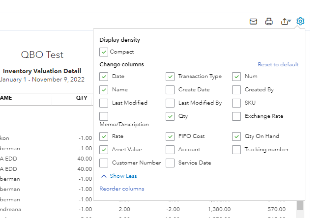 How I can run a report for quantity been purchased of each item/SKU from day one