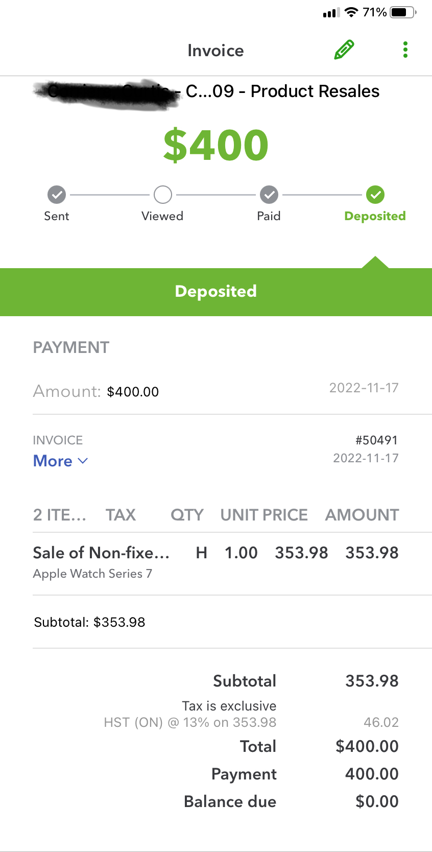 iPhone app says This transaction contains details that need to be ...