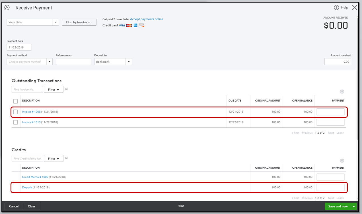 How to record a wire fee that has been deducted when receiving payment ...