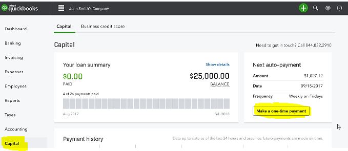How do i repay my quickbooks capital loan. Its an invoice advance and ...