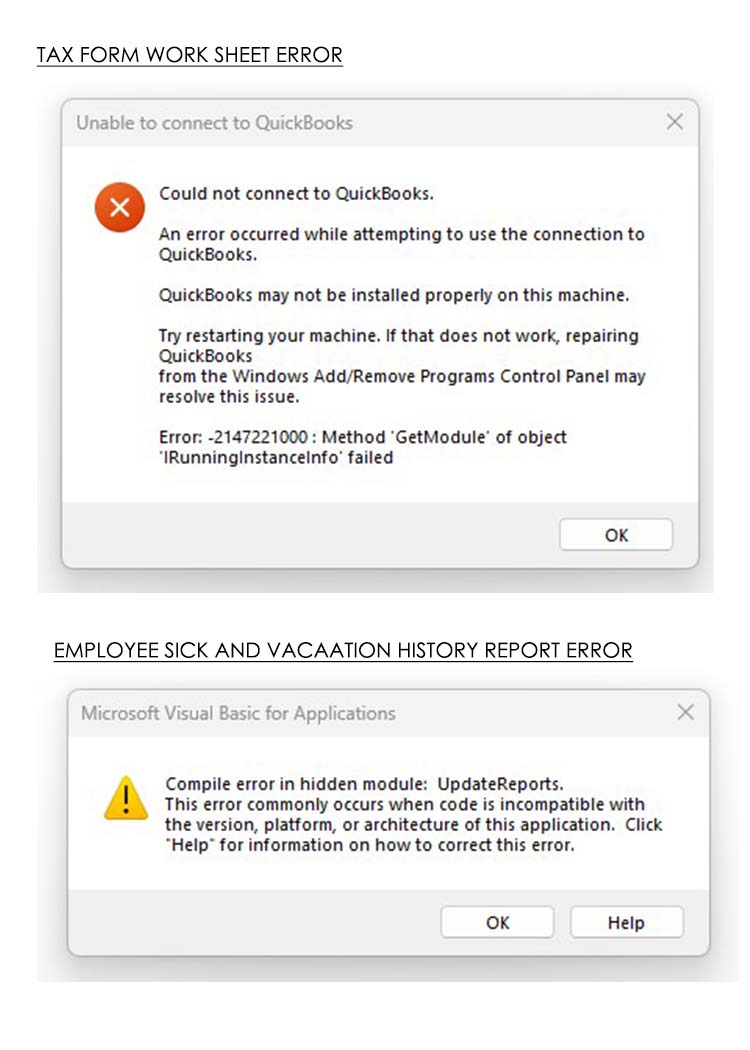 Desktop: Tax Form Worksheet Error | QuickBooks Community