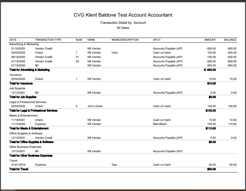 Solved: I'm looking for a way to print/create a report of expenses by ...