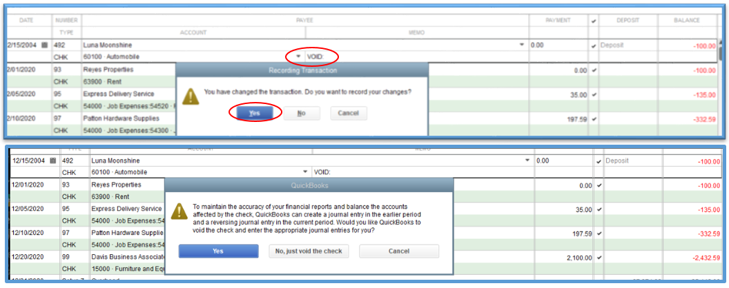 Solved: Void old checks?