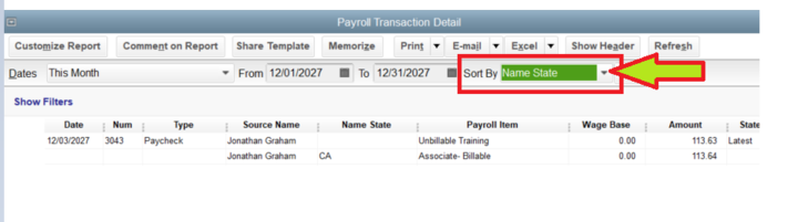 Payroll report by state