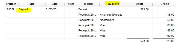 Solved: QBS payment methods to work with basic deposits or reports