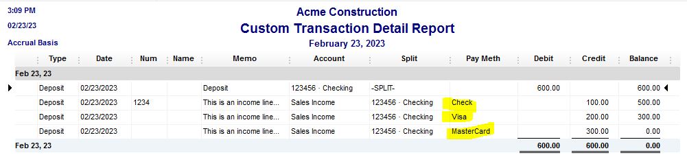 Solved: Re: QBS payment methods to work with basic deposits or reports