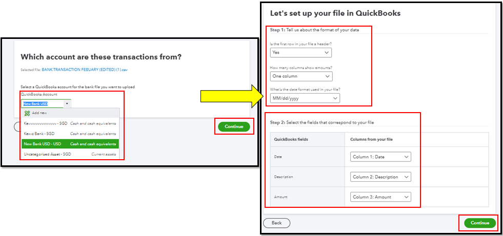 Importing transactions from credit card and bank account