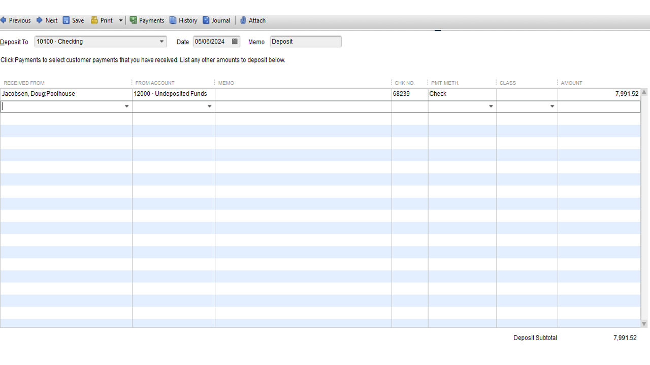 Solved: Payee missing from bank register