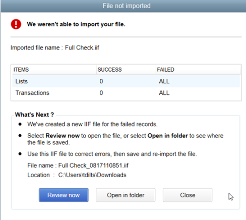 Importing bills IIF file limit | QuickBooks Community