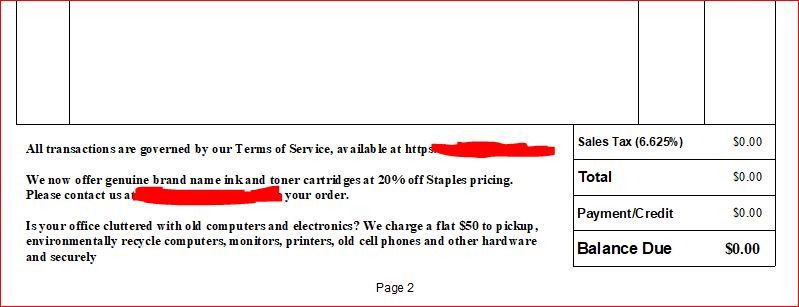 Solved: I have added a footer to the bottom of my invoice, but the ...