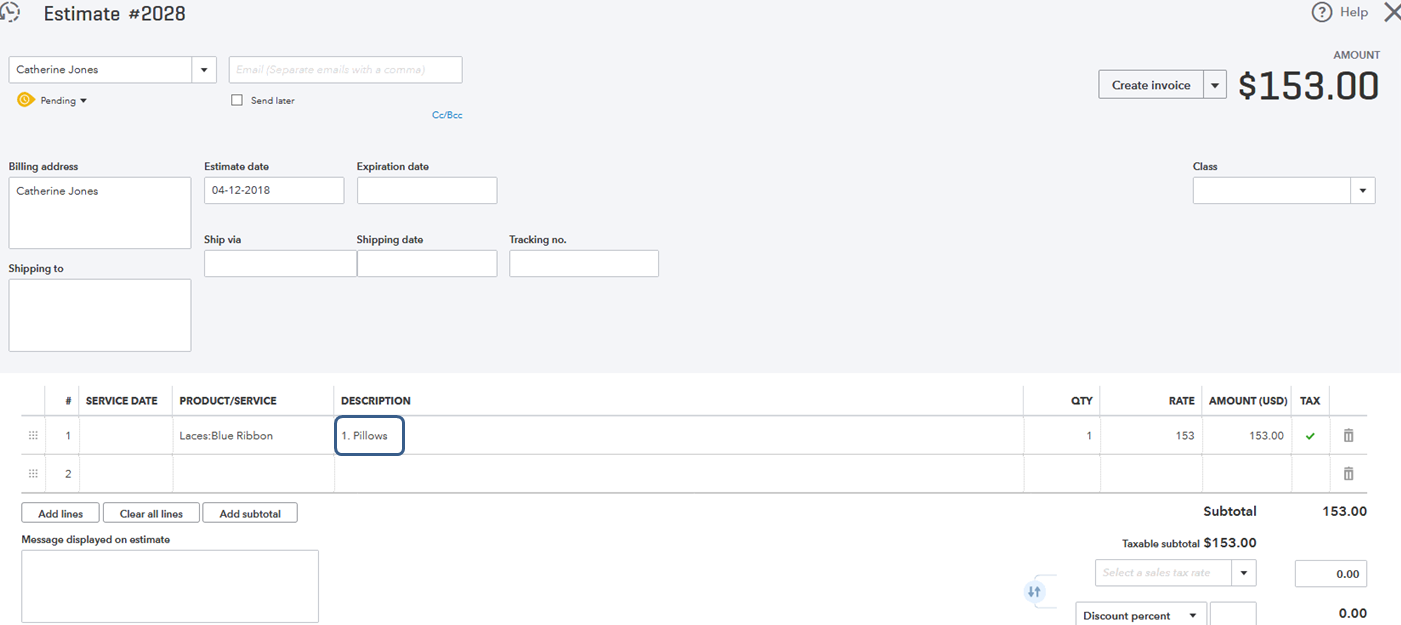 Is it possible to add line item 'Numbers' to estimates.. Very hard to ...