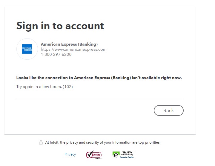 Connecting an American Express Business Checking/Savings Account