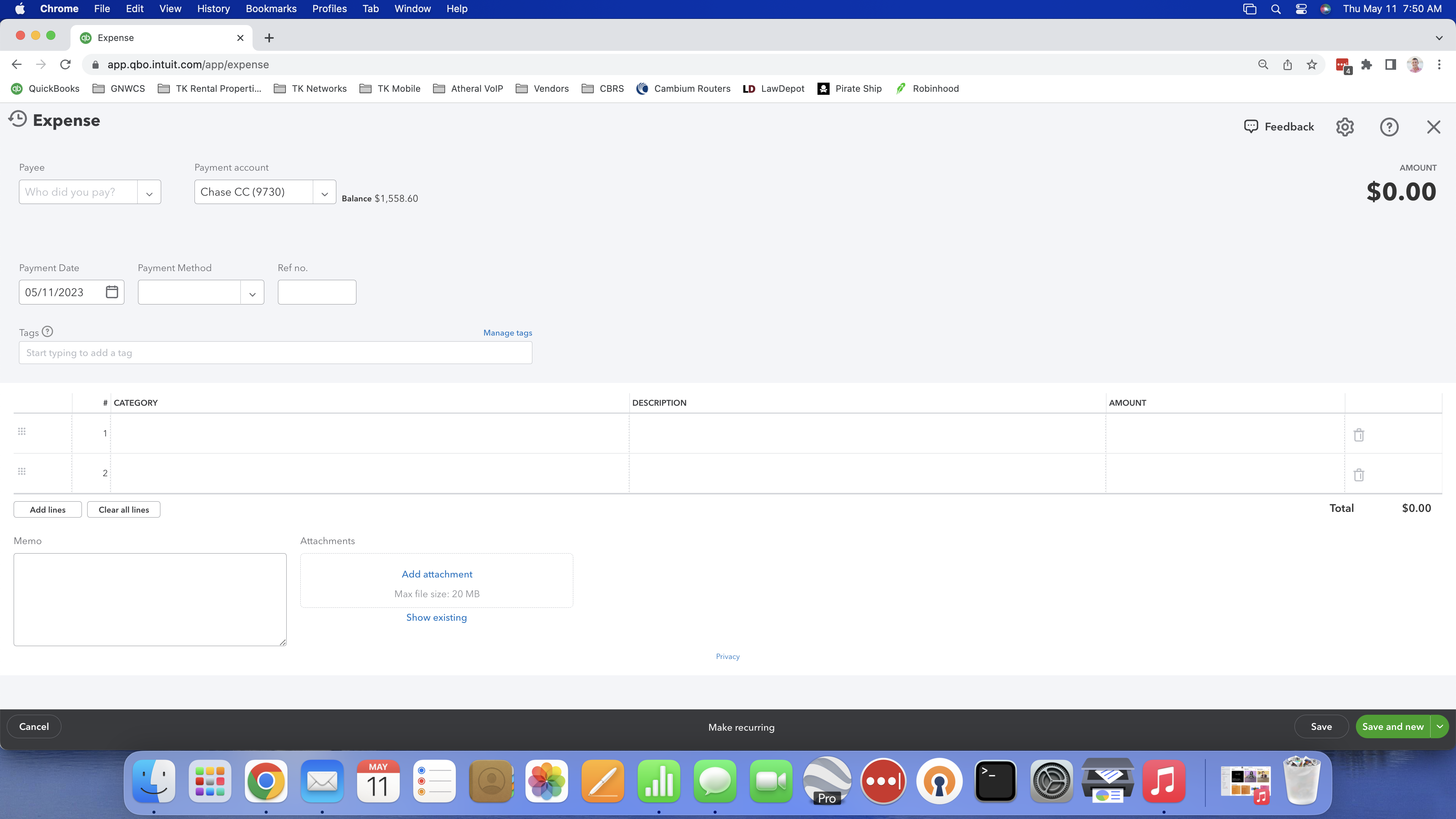 Quickbooks Online Layout