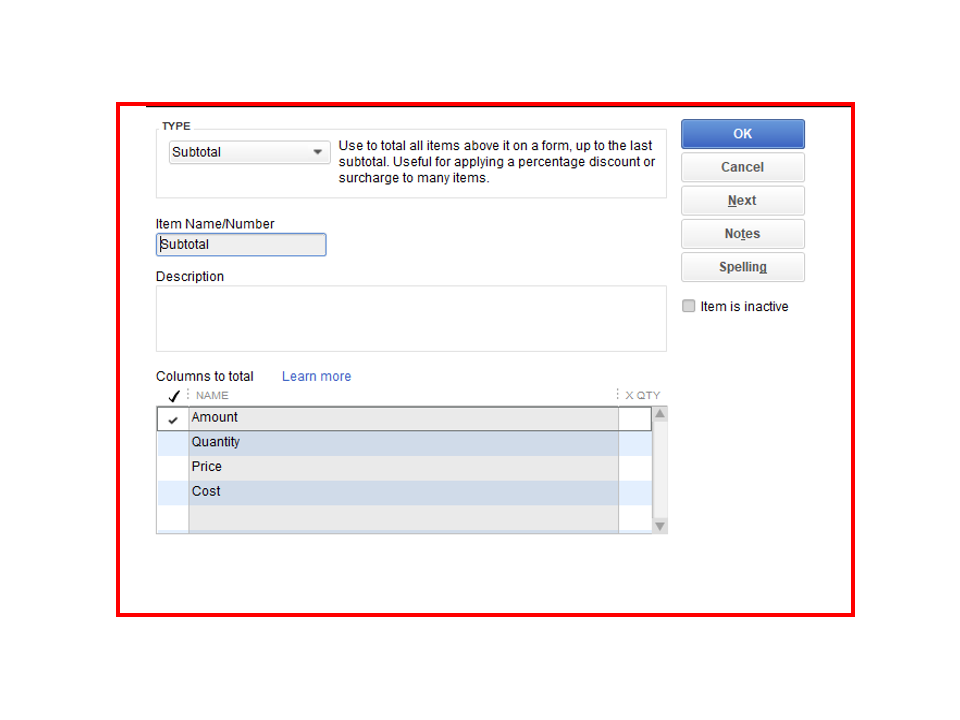 Show Subtotal on Screen | QuickBooks Community