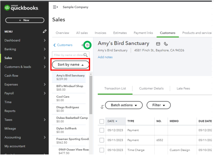 When in a Customer record, all customers, would display to the left of ...