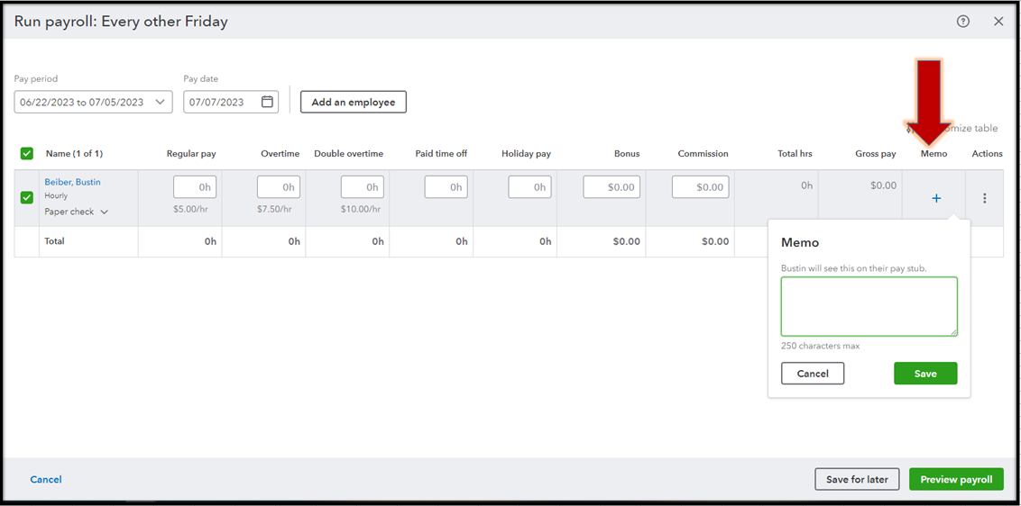Solved: Can I change what is shown on my check stubs...specifically I ...