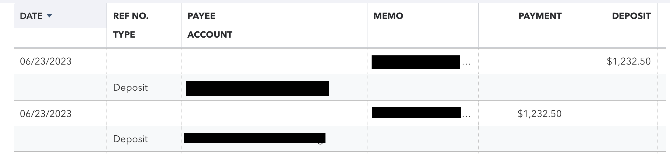 Solved: Certain deposits are showing up as both deposit and debit. The ...