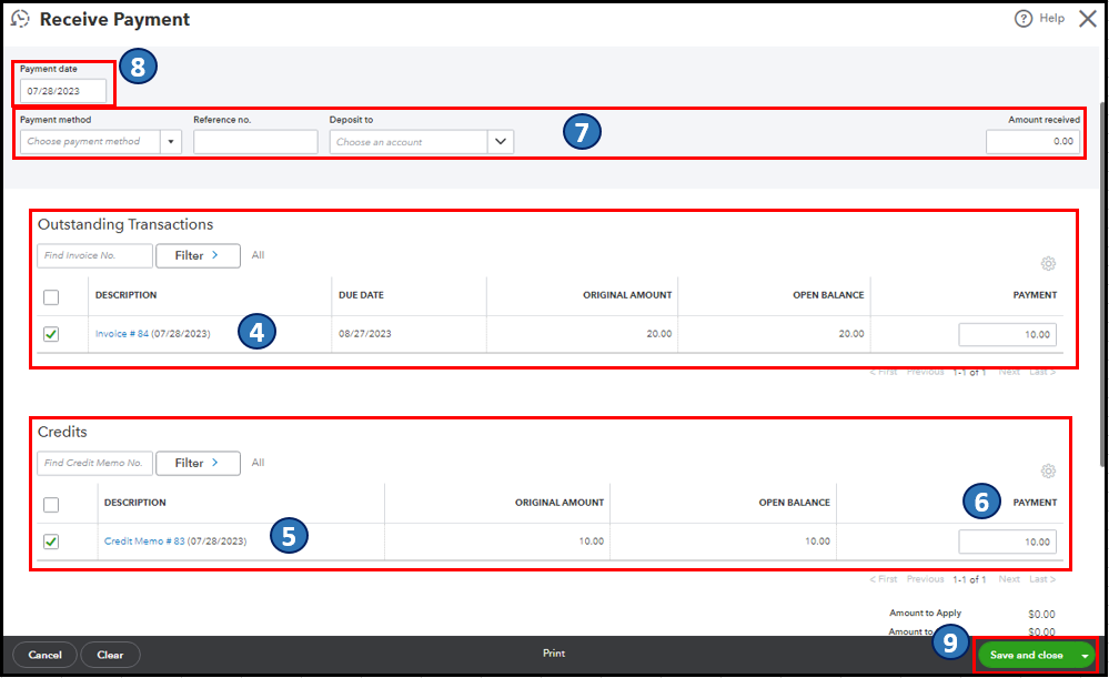 Entering Received Customer Payment without an Invoice
