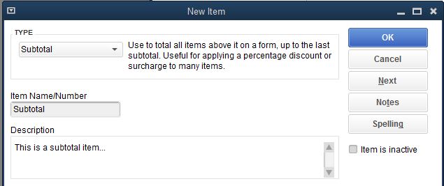 Solved: How to add a subtotal line on an invoice