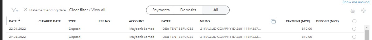 Solved: Uncleared duplicate transaction(deposit) from last year that ...