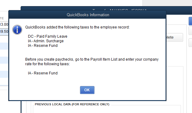 QB Pro auto adding wrong state to new employee payroll profile ...