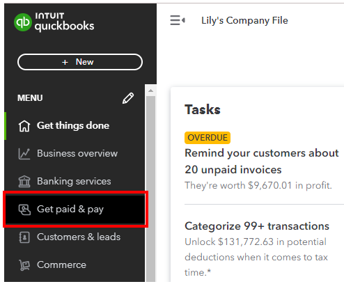 Payment link with an invoice