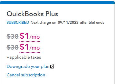 Solved: QuickBooks Online Subscription