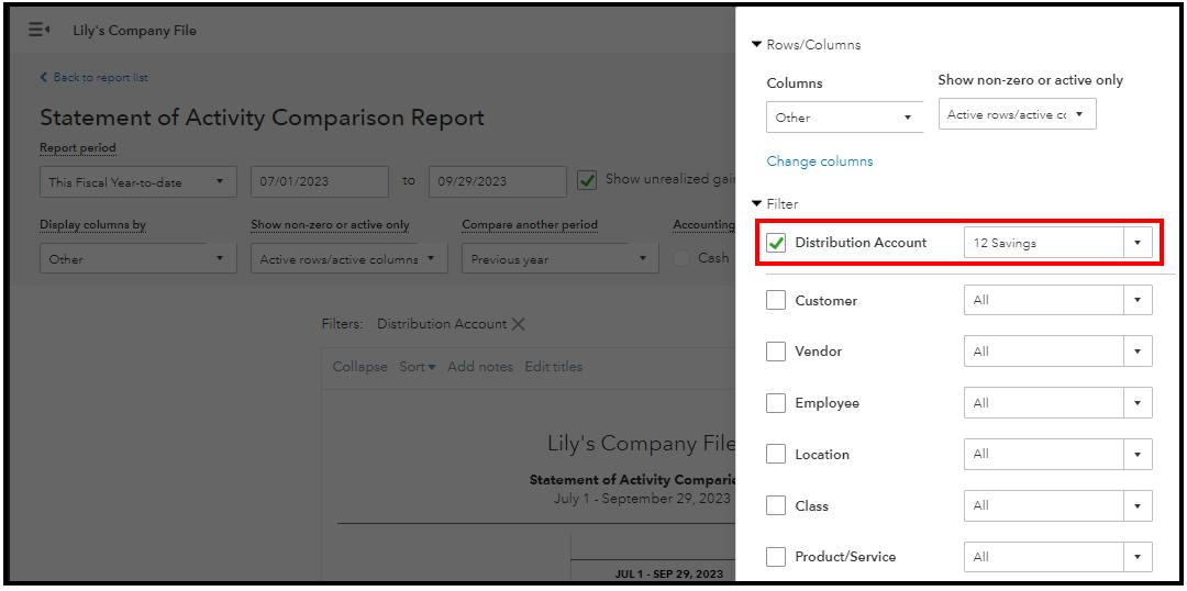 Statement of comparison