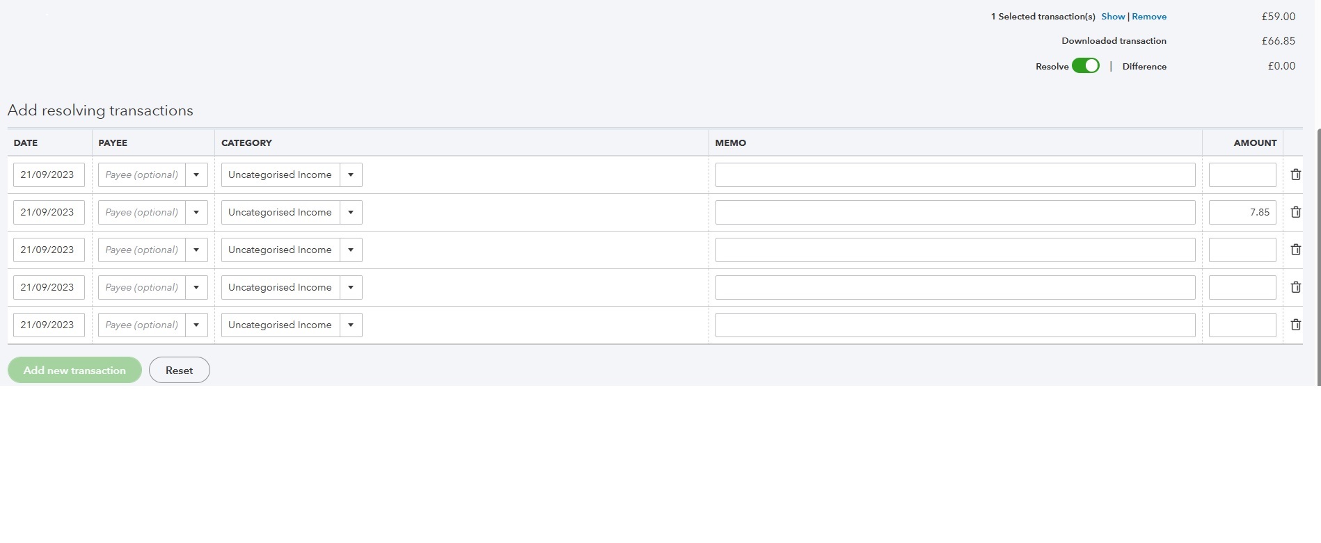 Add resolving transactions