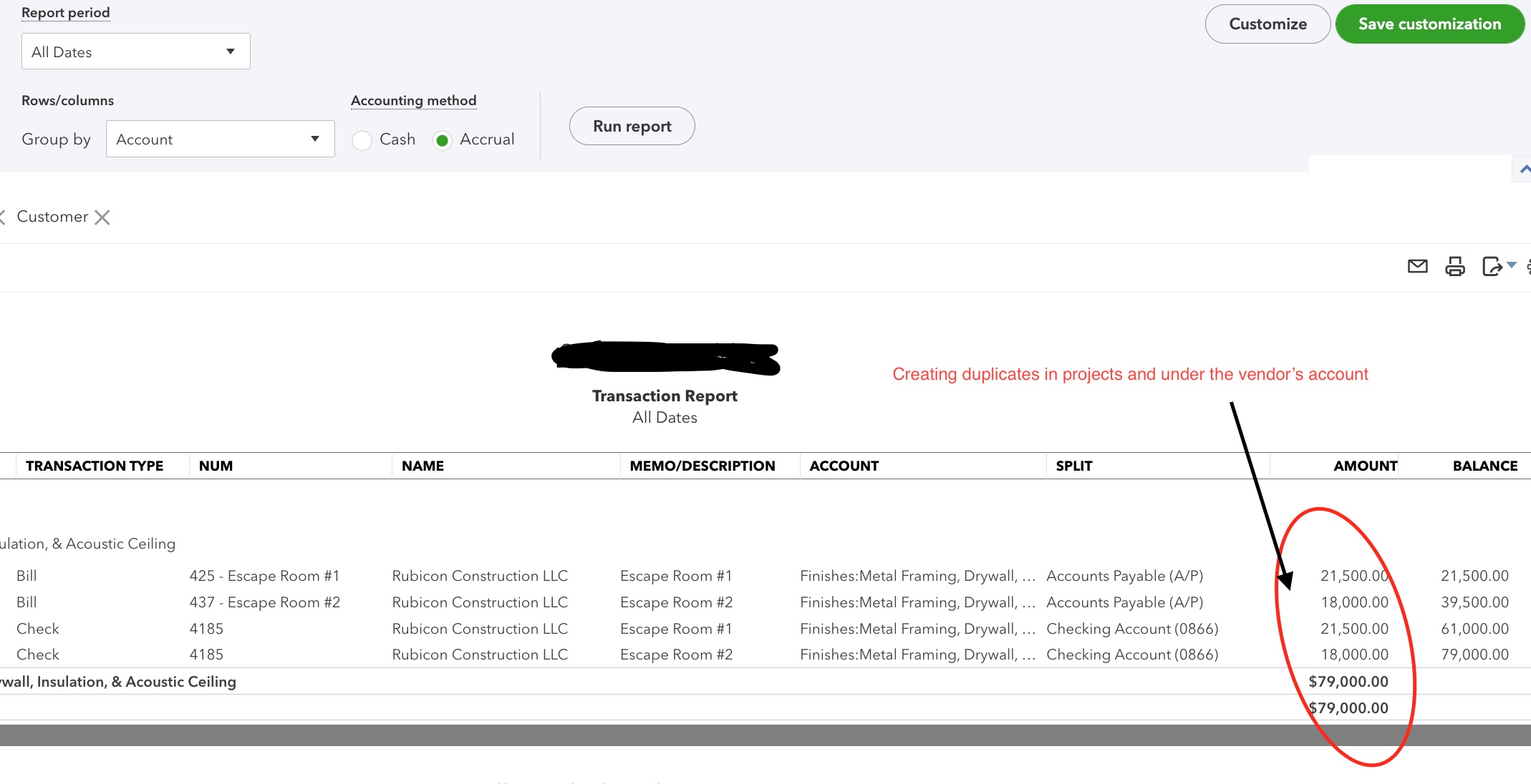 Linking an open bill to a check number uploaded into QB
