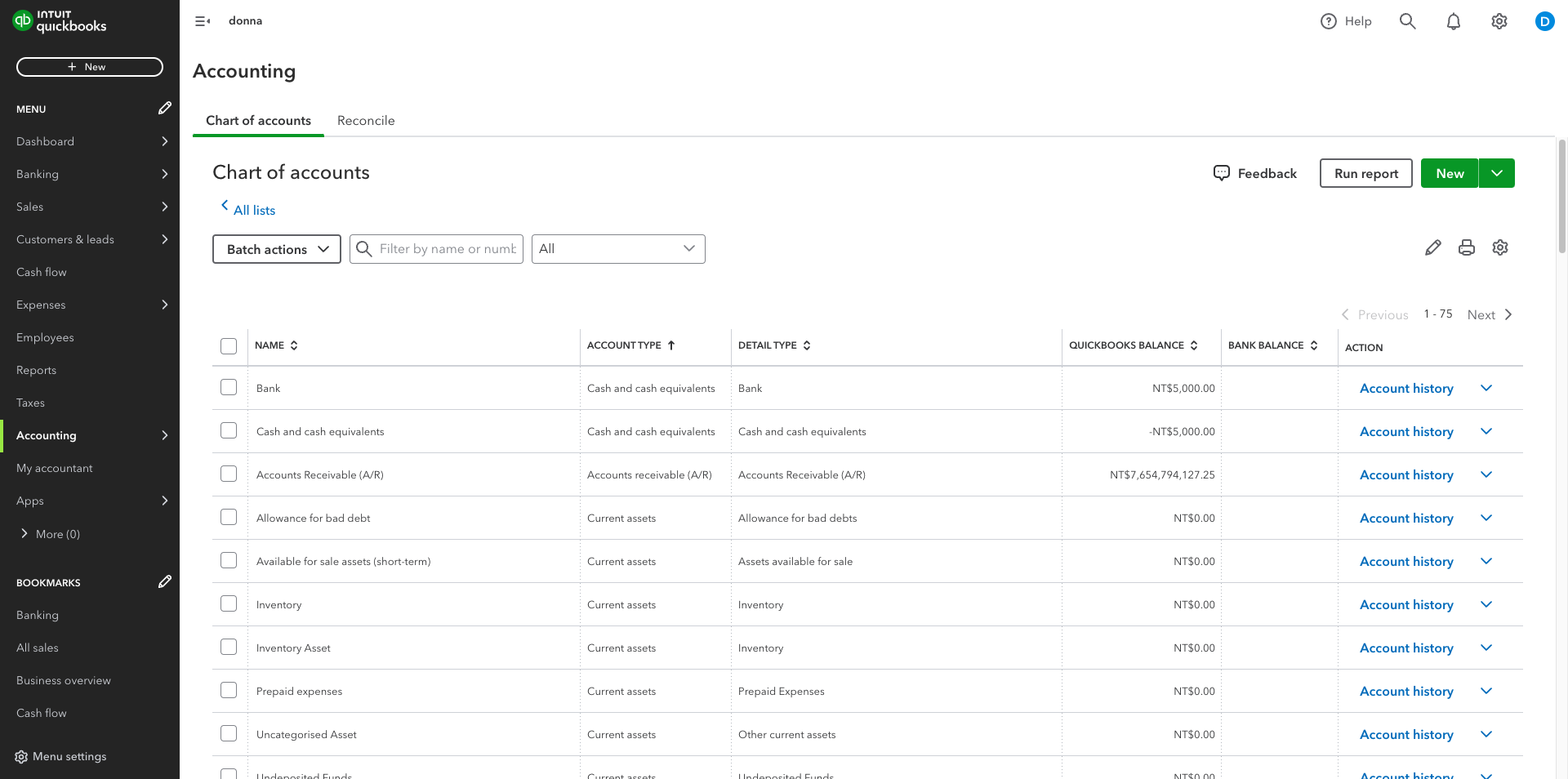 Solved: Why development account has "bank" this "account type", but ...