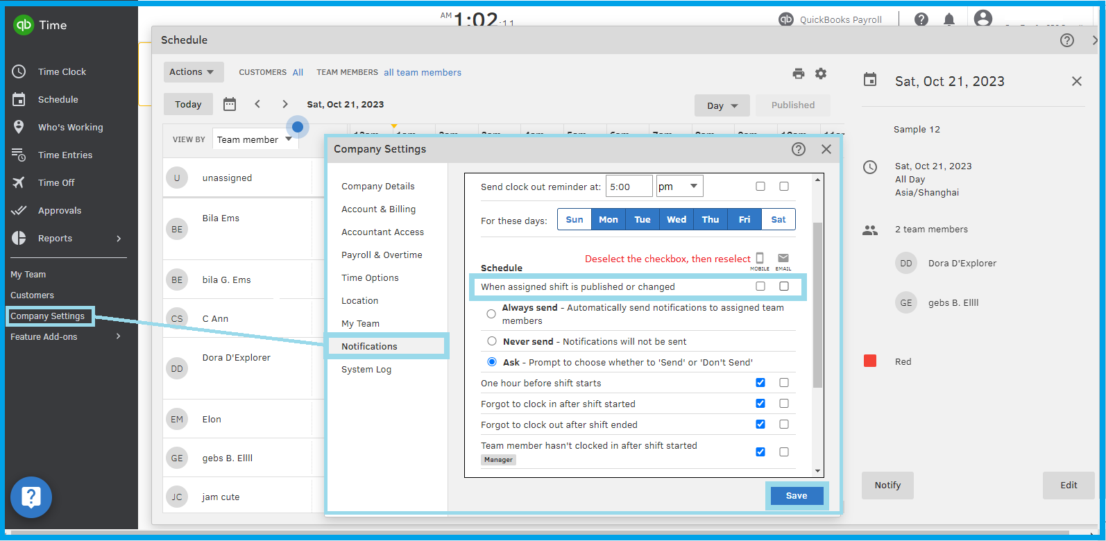 Already Assigned Employees Are Told Their Shift Is Canceled When We Add