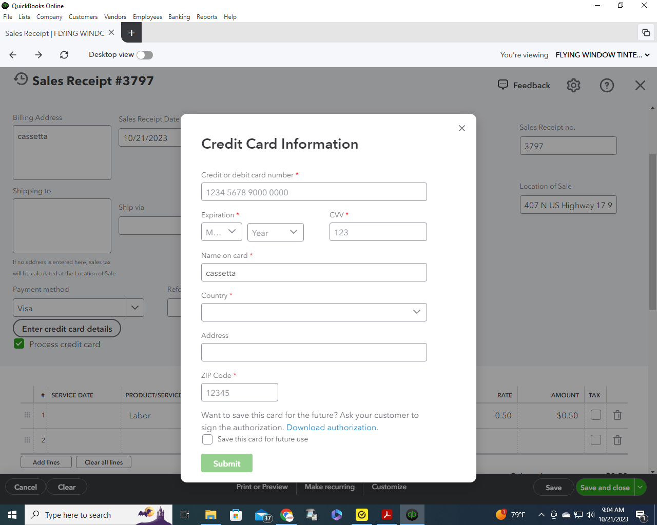 Where is the Swipe Card feature QBO