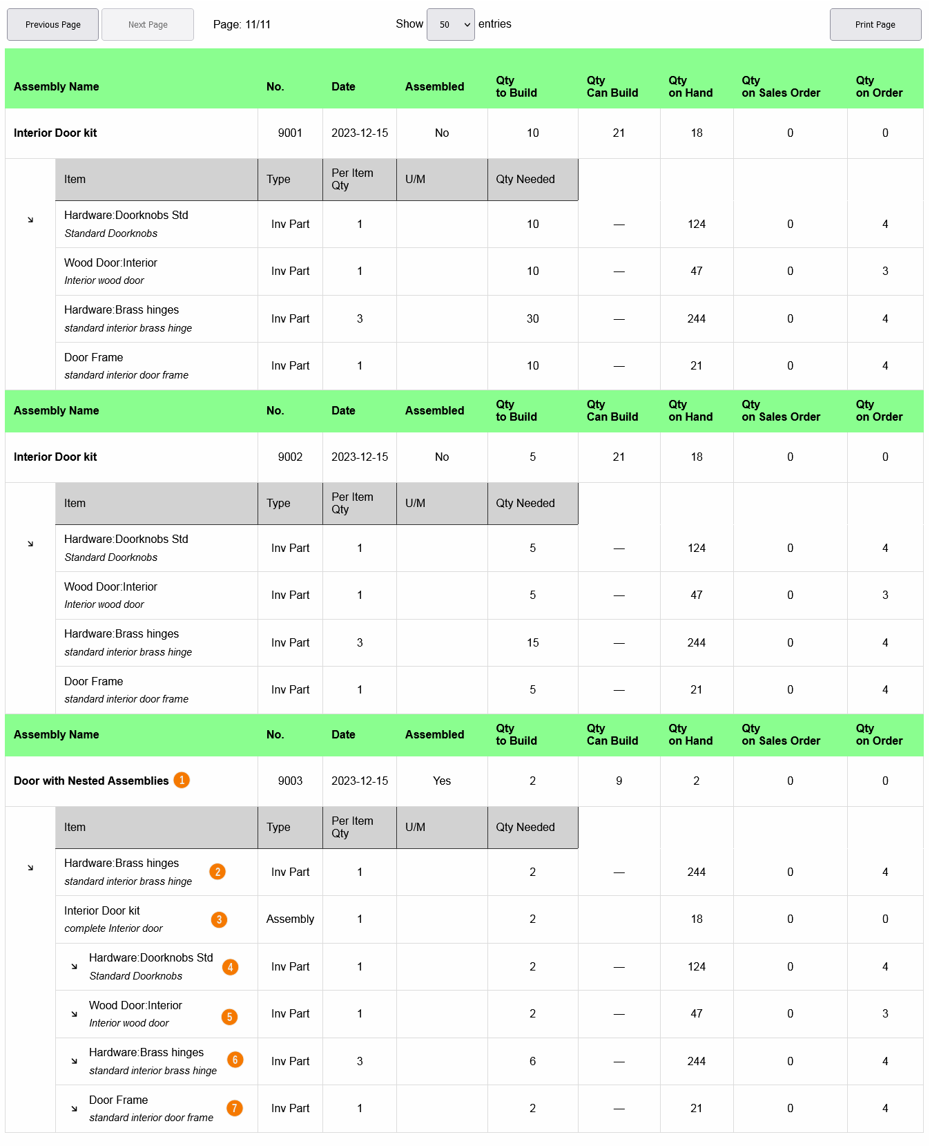 Printing Nested Build Assemblies When Printing A Top Level Build