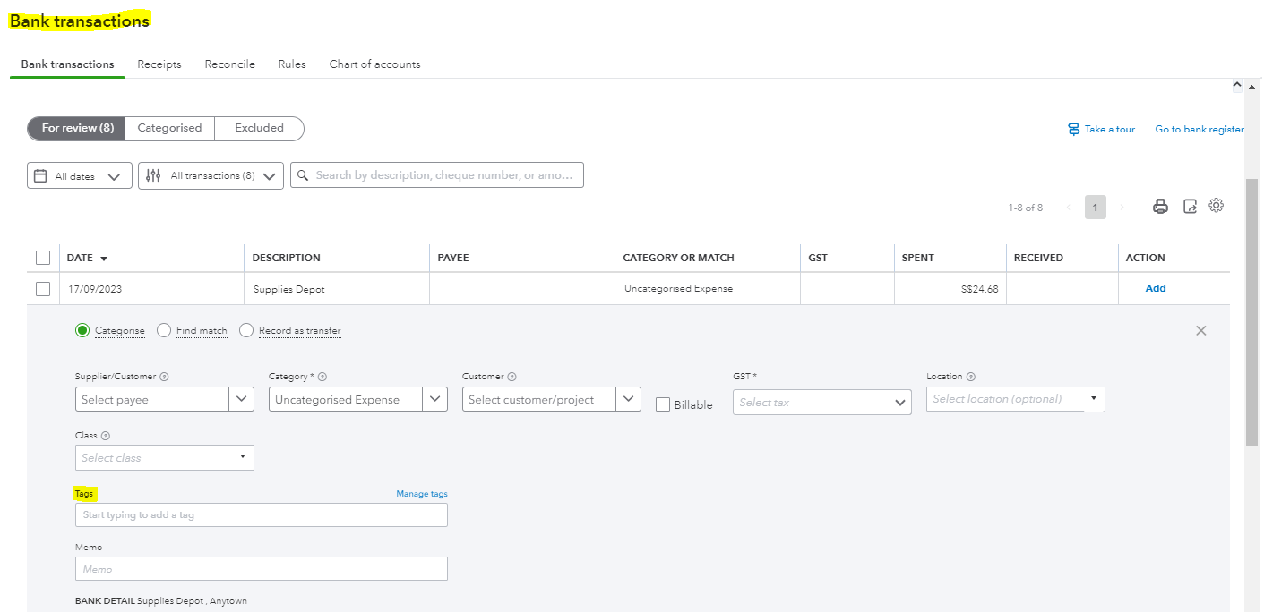 Where have the summary view of tags gone in the new Menus in the left ...