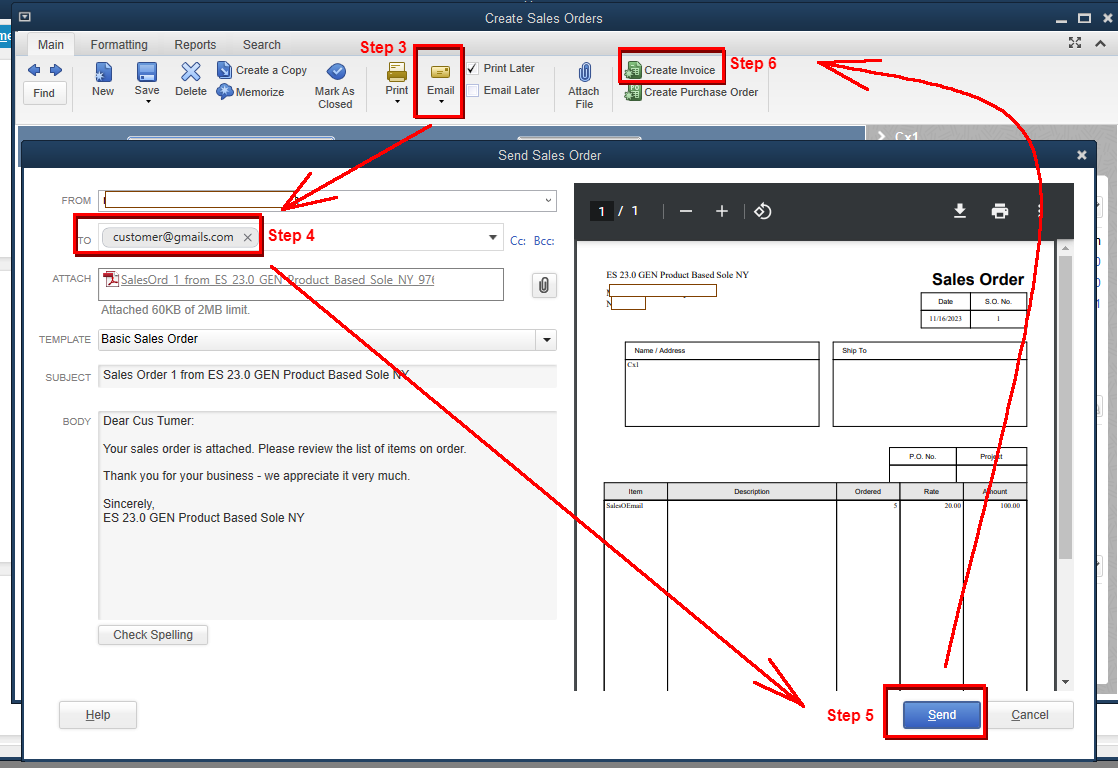 Sending sales order and Invoice to different email contacts