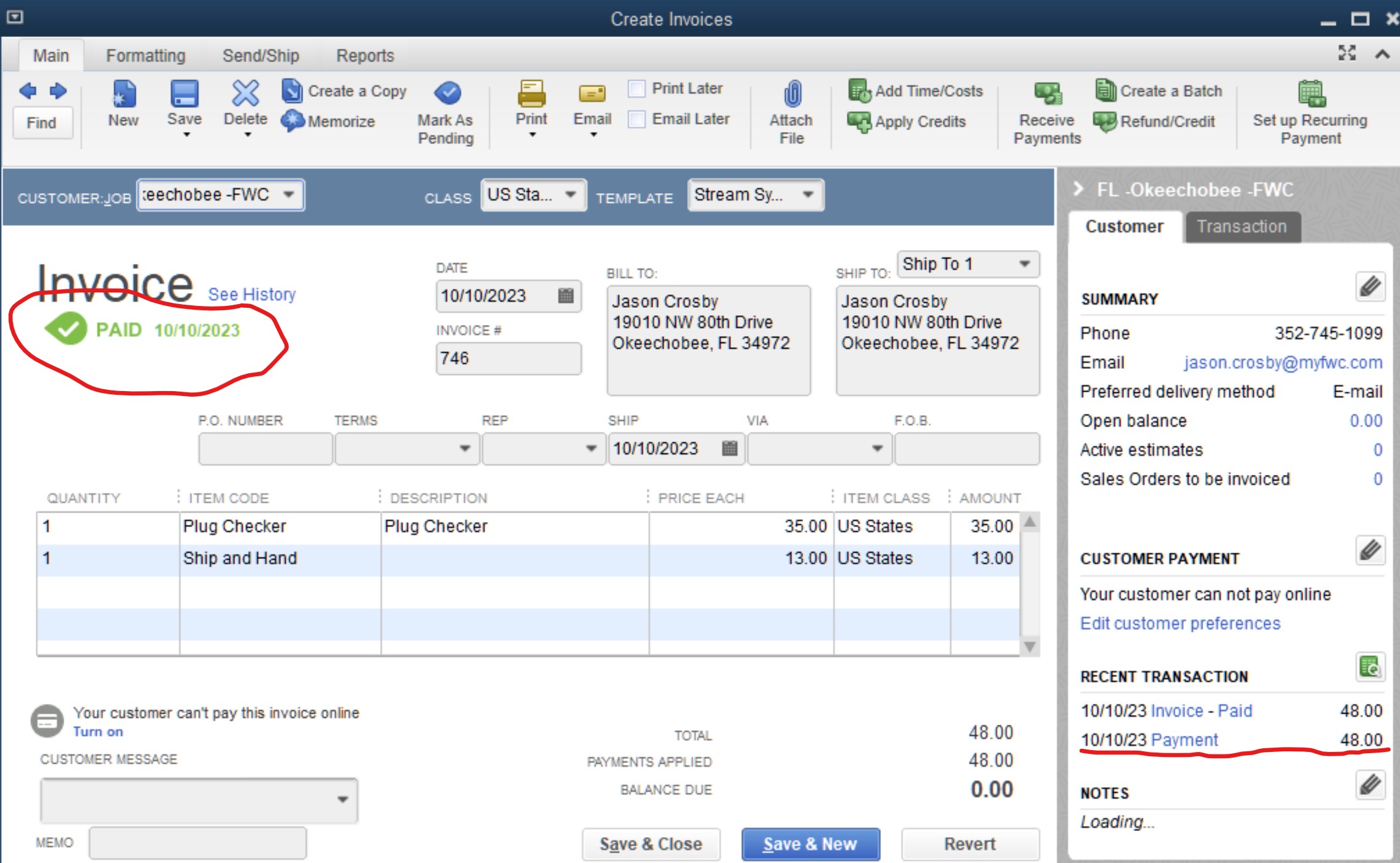 Quickbooks Desktop Premier 2020 - issue with showing payments