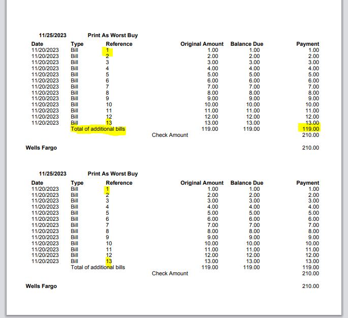 How do you print a check stub with too many transactions
