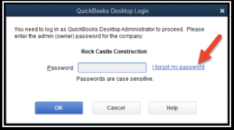 Help to Recover lost password to QBW 2015 company file