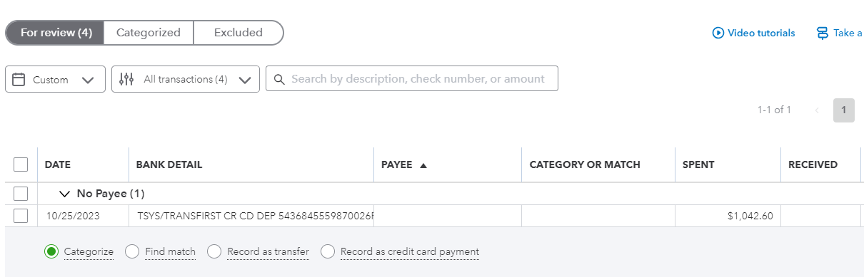 How to match a net debit balance of an invoice payment and credit card ...