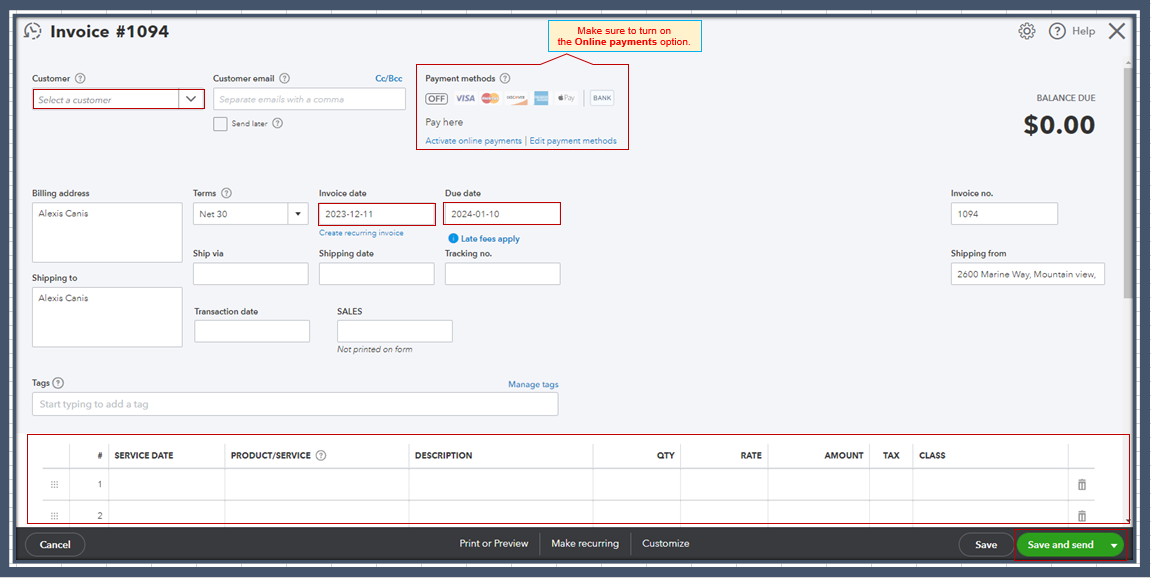 Recording Refund to Customer Credit Card