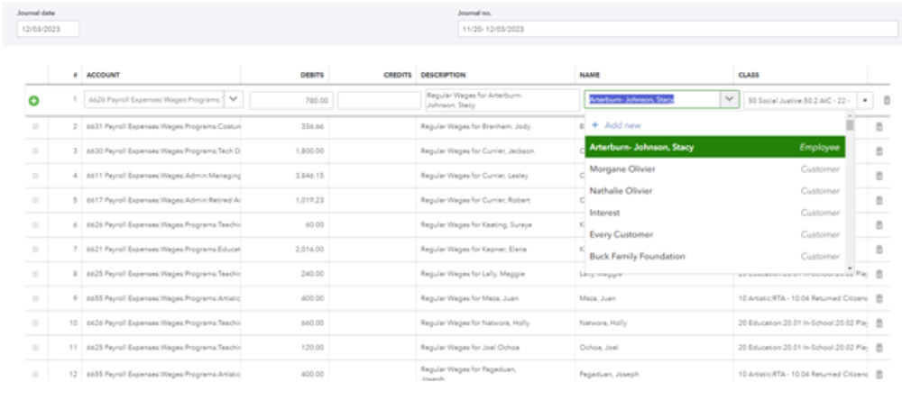 My client processes payroll from a third party. and entered in QBO via ...