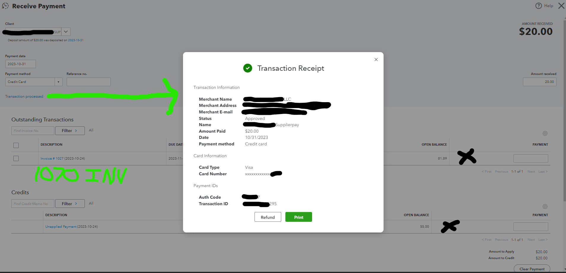 Unapplied Payments - All Sales - Correcting to Register