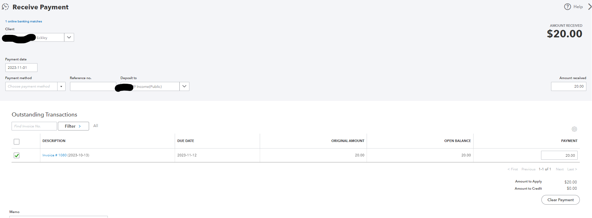 Unapplied Payments - All Sales - Correcting to Register