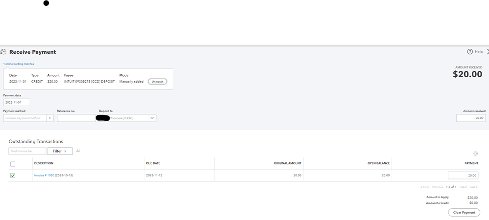Unapplied Payments - All Sales - Correcting to Register