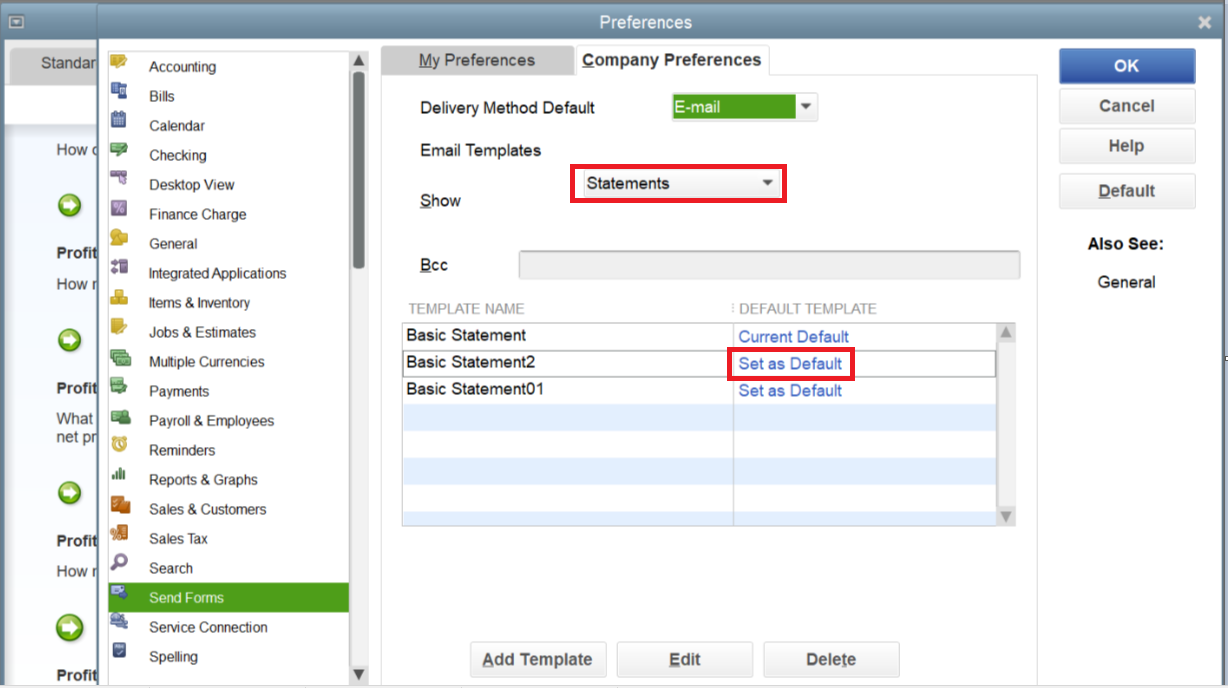 Associate statement templates with email templates | QuickBooks Community